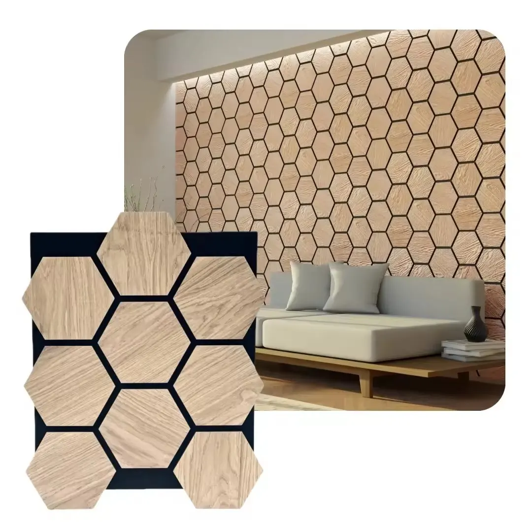 baffles acoustic panels Hexagon Customized Wood Veneer Wall Panel ...