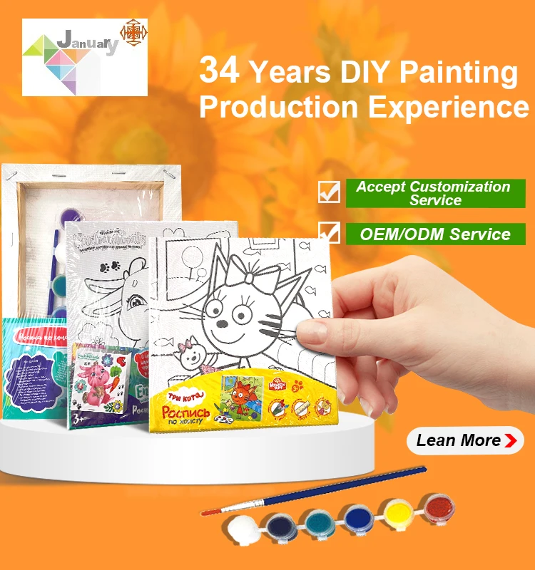 Diy Coloring Painting Kids Coloring Kit Art Drawing Toys Sets Canvas ...