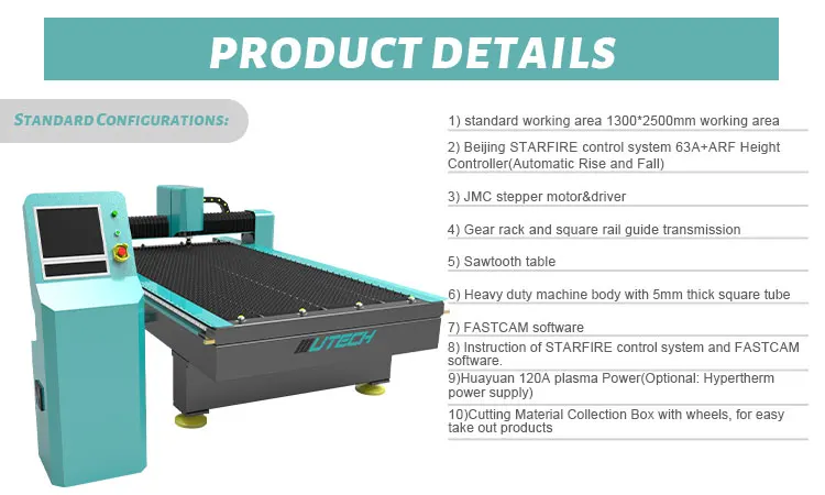 Utech Cnc Robot Cantilever Plasma Cutting Machine Cnc Water Table Price China 80 Amp Plasma ...
