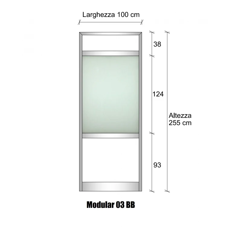 Initial/Final Module Partition Wall for Bedroom H2550xl1000 mm Aluminum ...