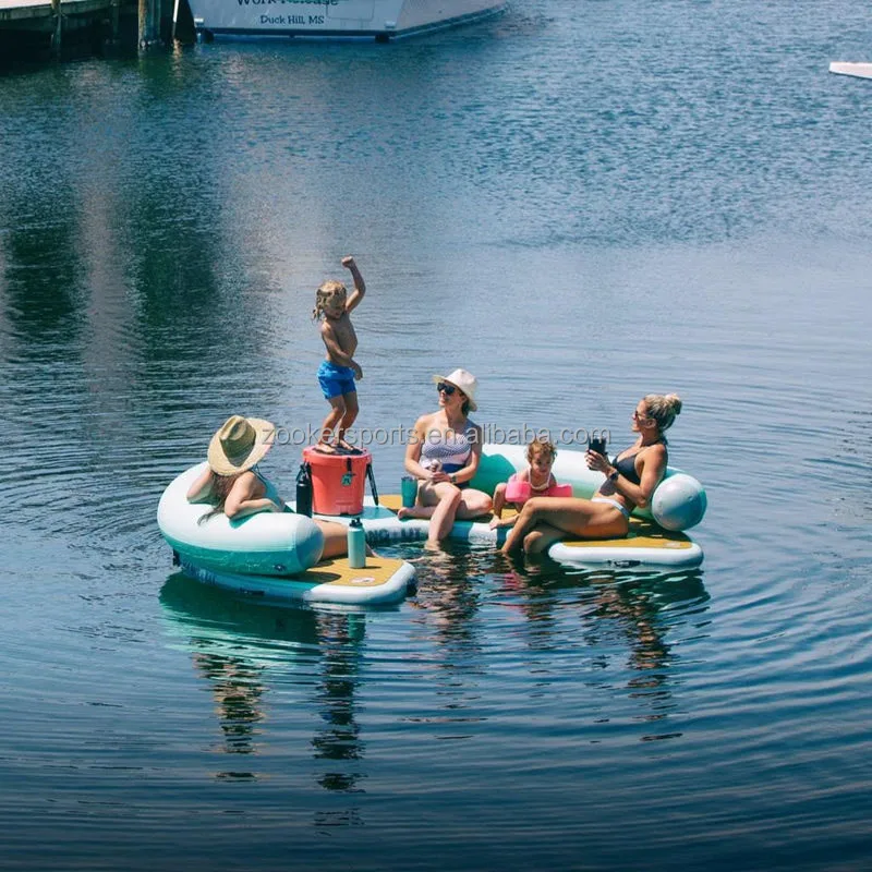 Water Floating Resort air Island Inflatable Dock Platform Inflatable ...
