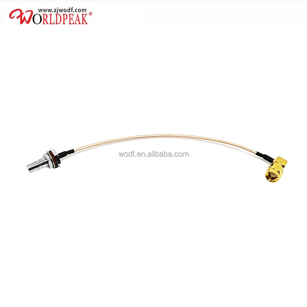 Qma Female Jack Bulkhead To Rp Reverse Polarity Sma Male Right Angle Rg316 Pigtail Extension ...