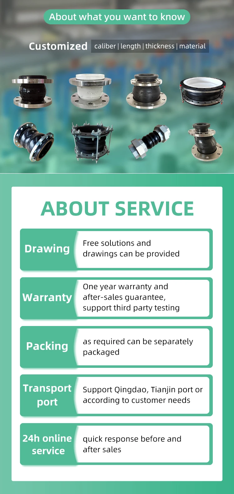 EPDM Flexible Rubber Expansion Joint - Bellows Compensator