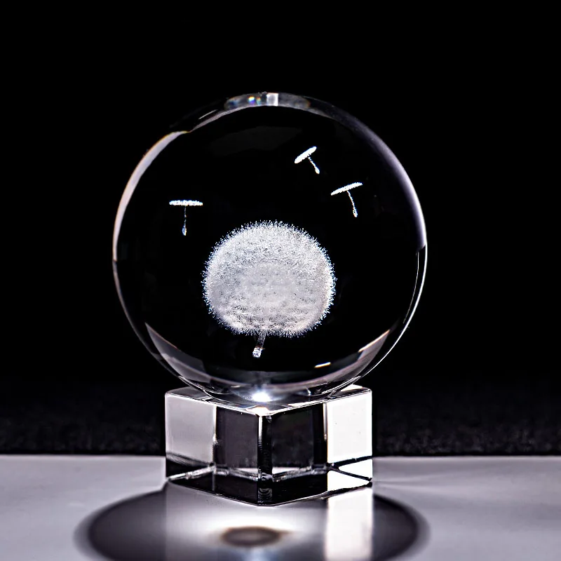 3D Laser Engraved Crystal Ball - Perfect Gift & Decoration