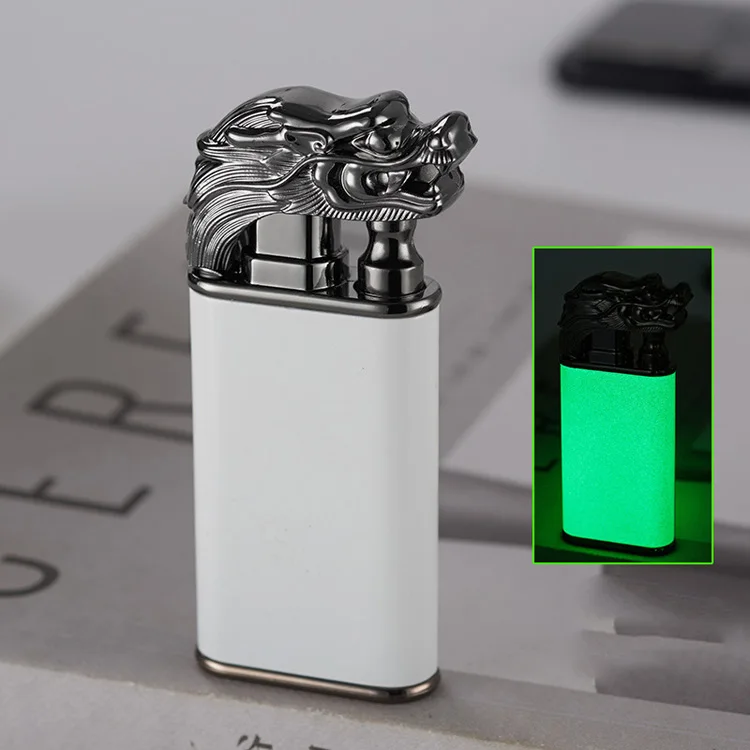 Classic Dragon Double Flame Lighter Custom Logo Gas Dragon Lighter ...