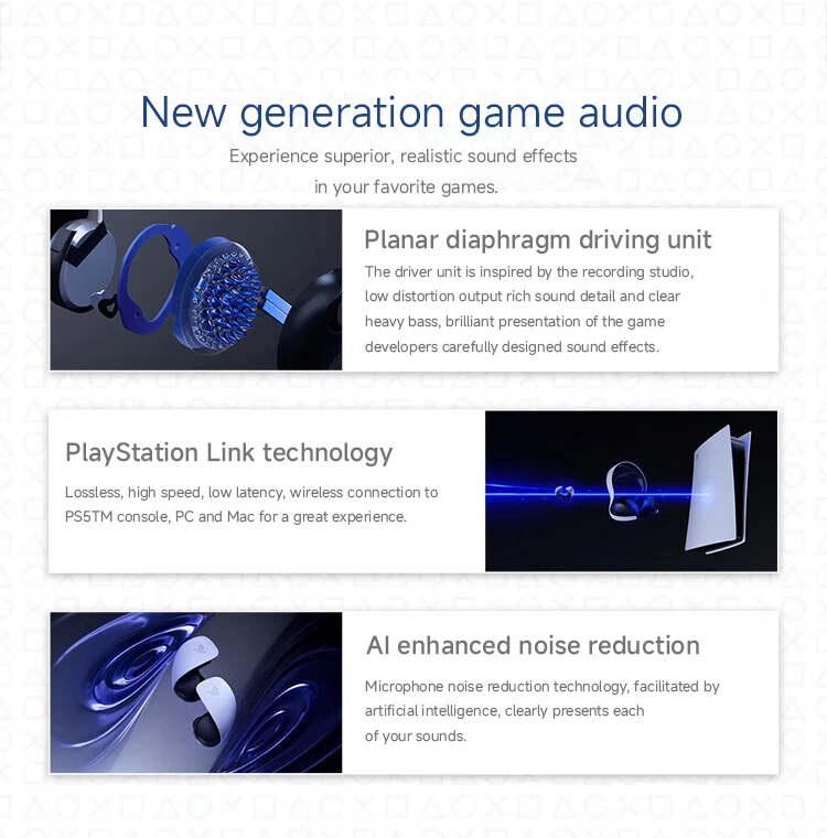 Original Ps5 Pulse Explore Wireless Headphone Play-station 5 Earbud ...