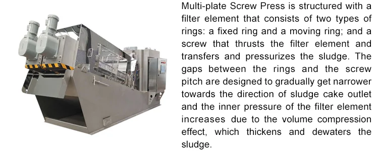 Volute Screw Press Sludge Dehydrator Algae Sludge Dewatering Machine ...