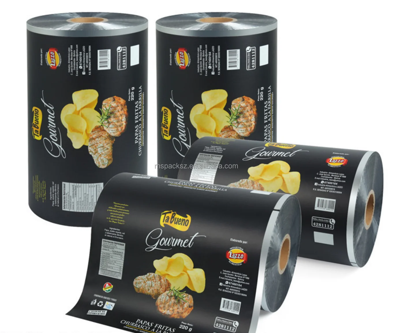 Customized Plastic Foil Laminated Heat Sealable Chips Food Packaging ...