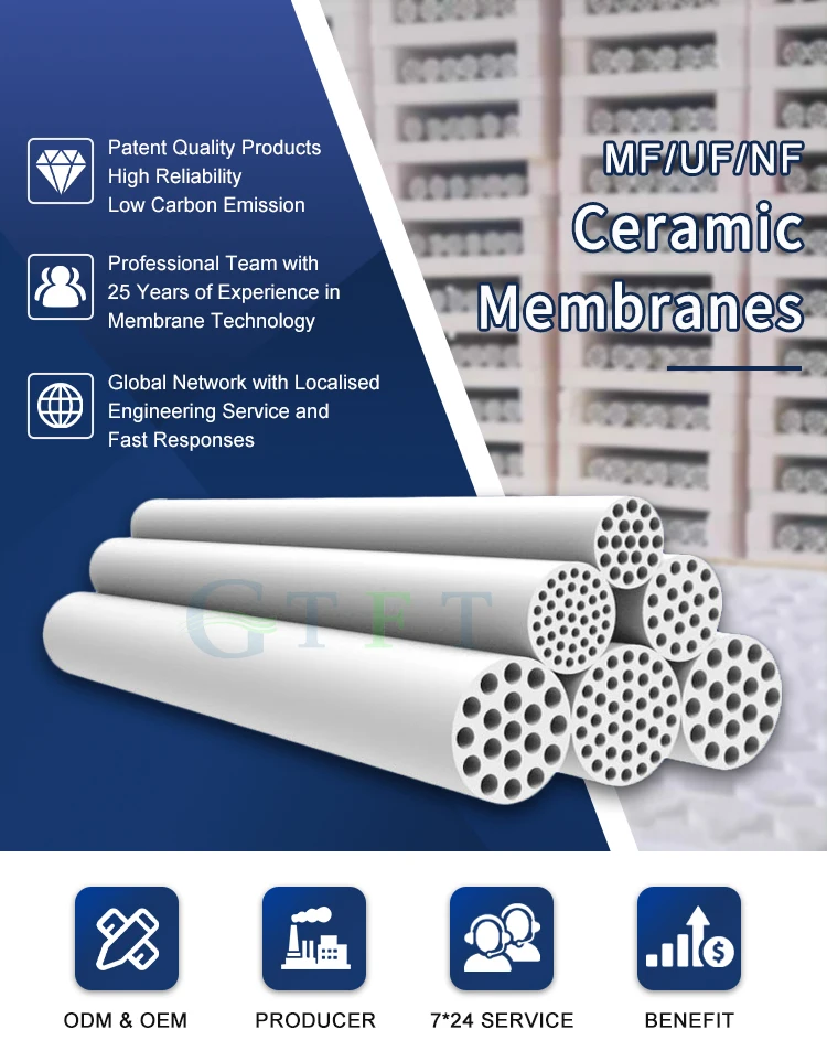 Industrial Ceramic Membrane Ultrafiltration Tubular Factory Price New ...