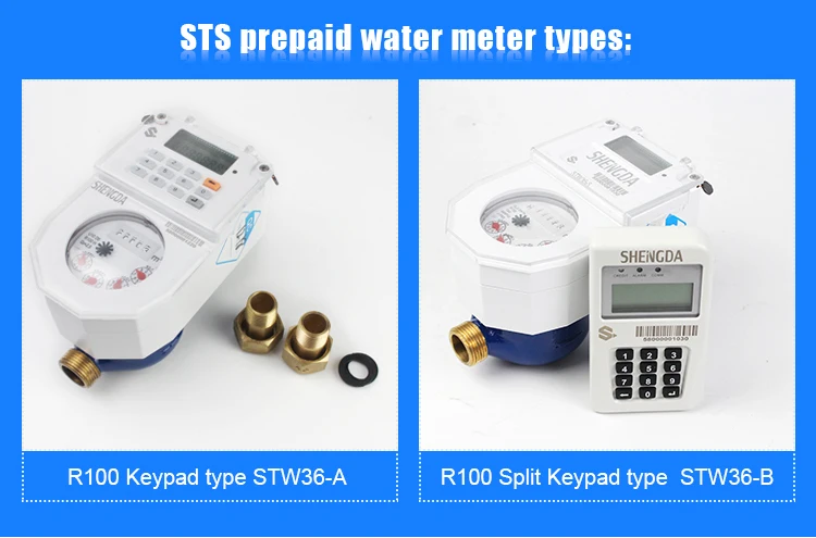Waterproof Prepaid Water Meters Brass Token With Ciu Vending Software ...