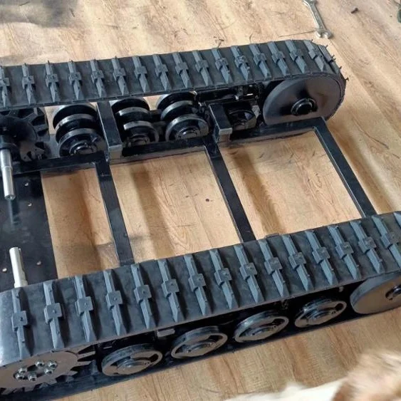 Rubber Track Chassis Undercarriage Tracked Platform Wheelchair Rubber ...