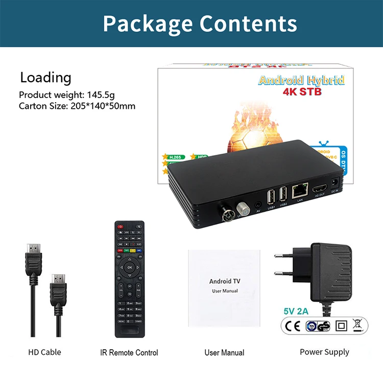 Amlogic S905D OTT&DVB-ATSC -S2 1080p Decoder Android TV Box