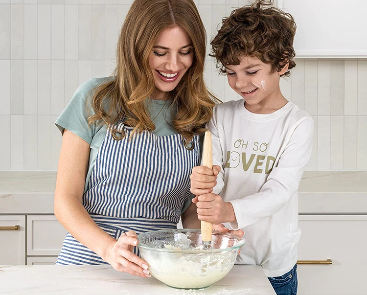 304 Stainless Steel Flour Mixing Stirrer Oak Handle Baking Tool Bread ...