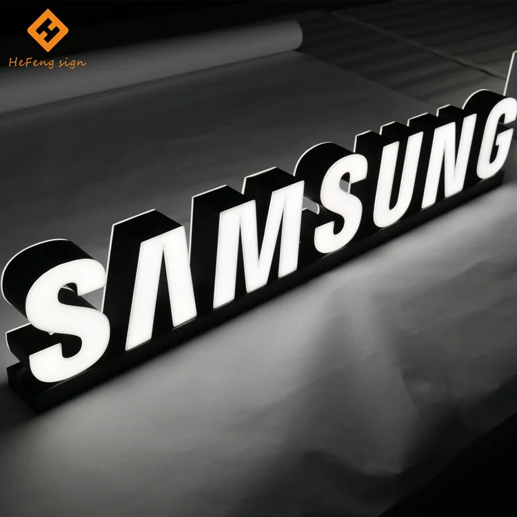 Led Desk Sign Reception Signage Stainless Steel Small Luminous Shop ...