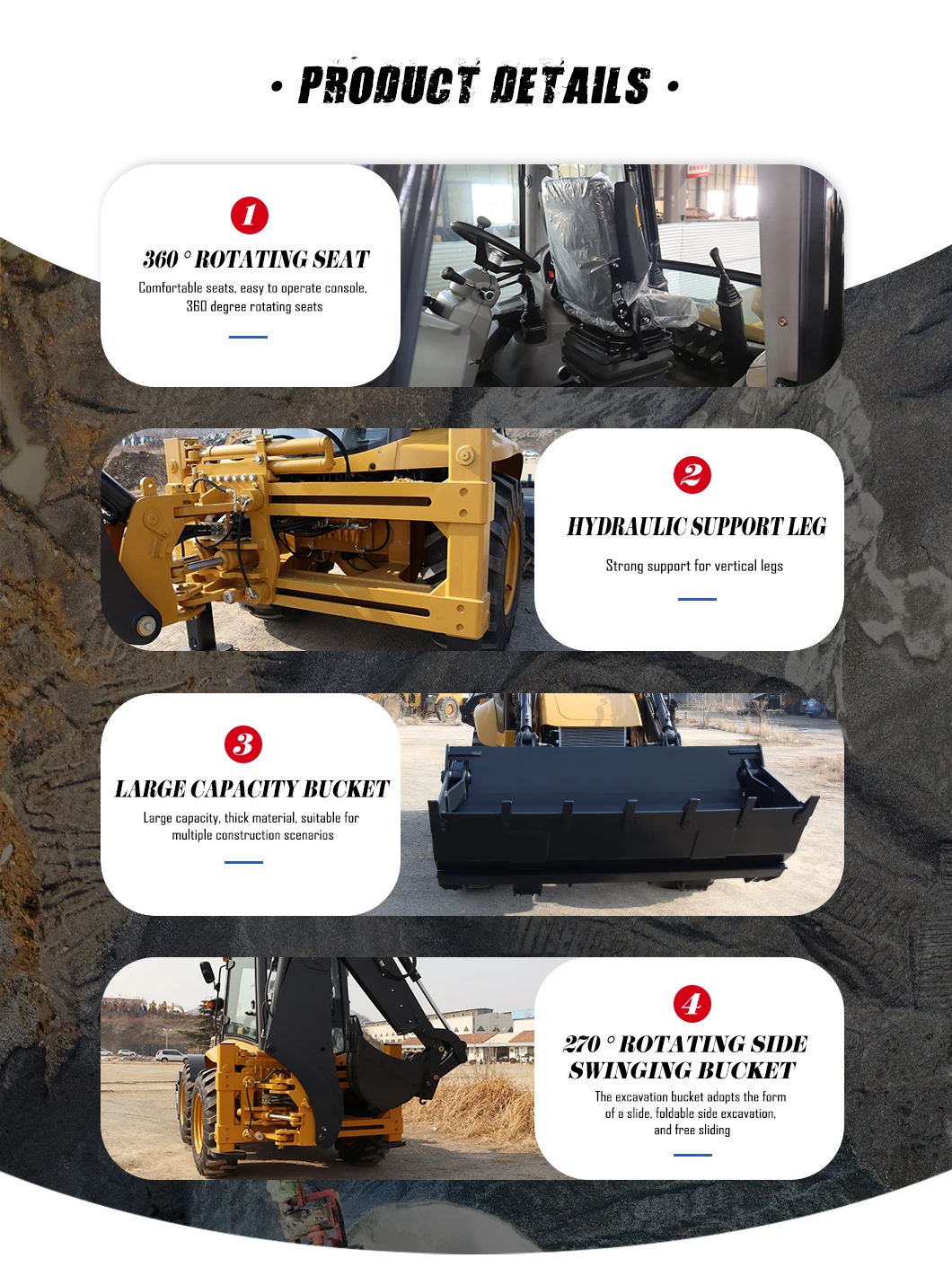 High Quality 360 Degree Rotation Atv Towable Backhoe Digger Excavator ...