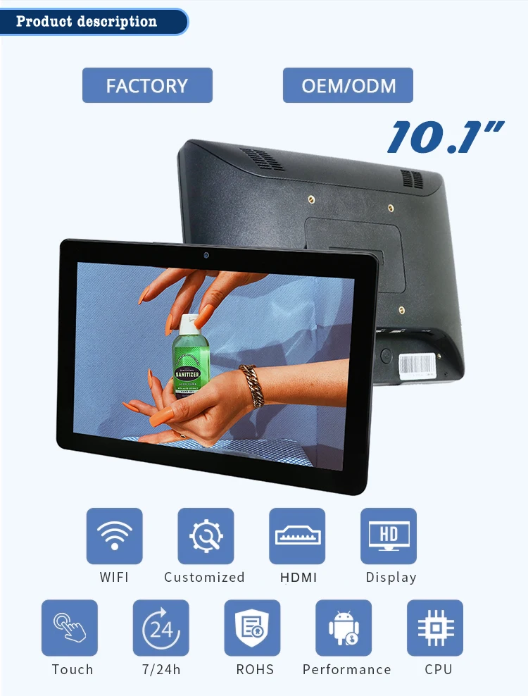 Yc-1020t Wall Mounted Poe Android Tablet 10.1'' Rk3288 Ethernet Video ...
