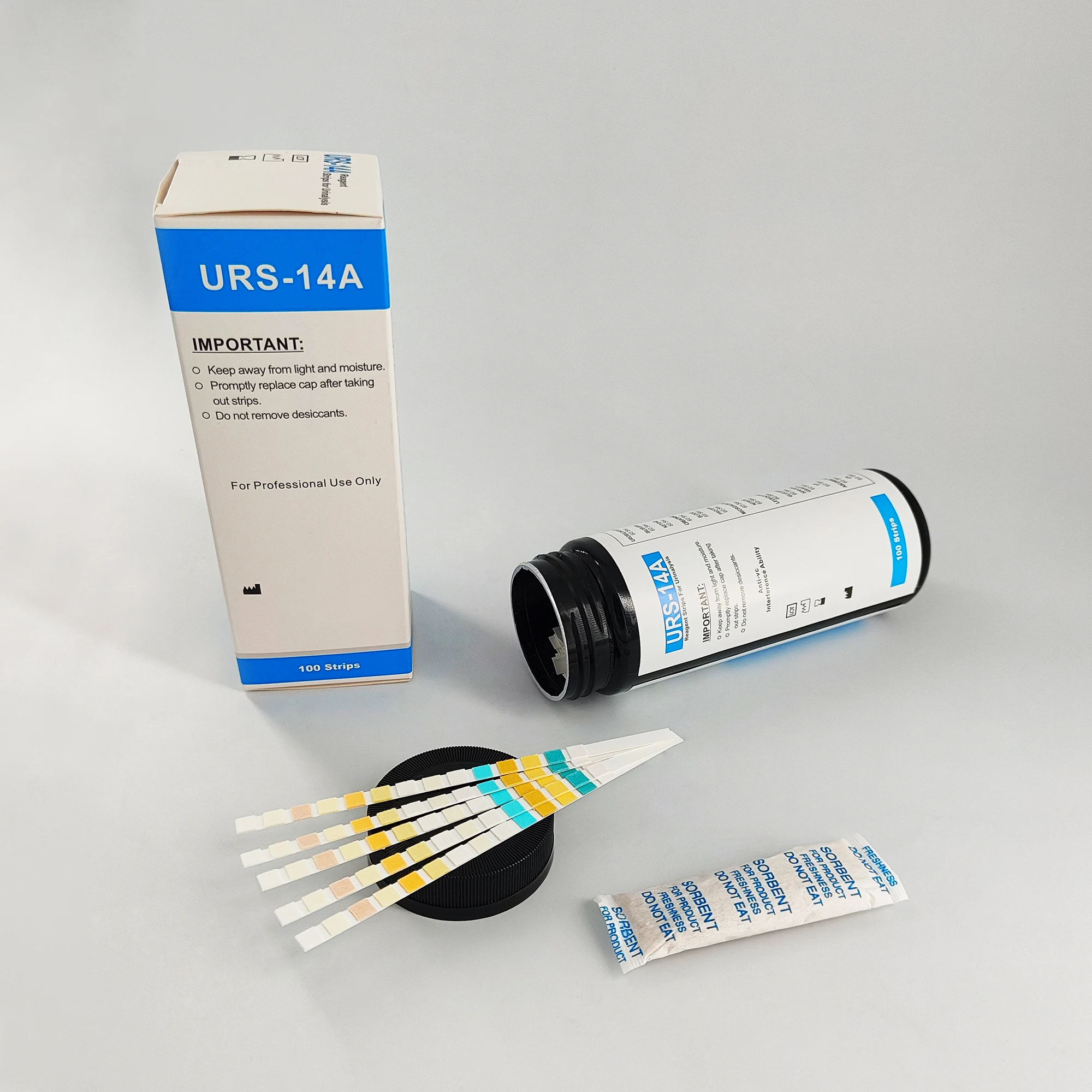 Caped 14 Parameters URS Reagent Strips for Urinalysis