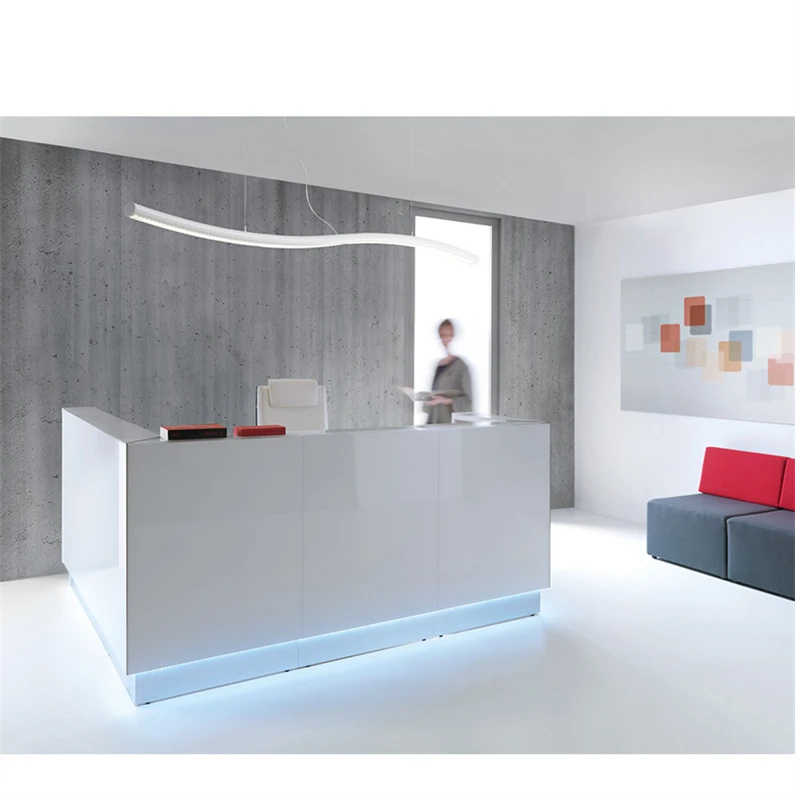 Customized Reception Desk Design - Modern Melamine Table