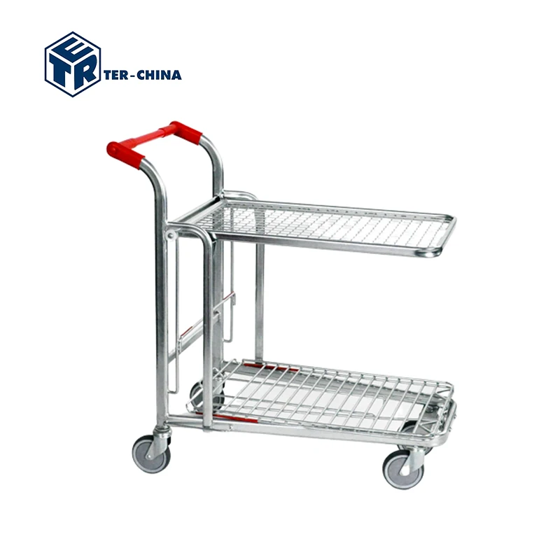 Nestable Shopping Warehouse Cart Trolley For Preparation Shelf-stacking ...