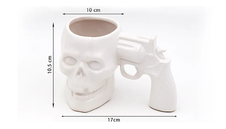 Creative Personalised Tea Plain White Pistol Grip Cup Ceramic Gun ...