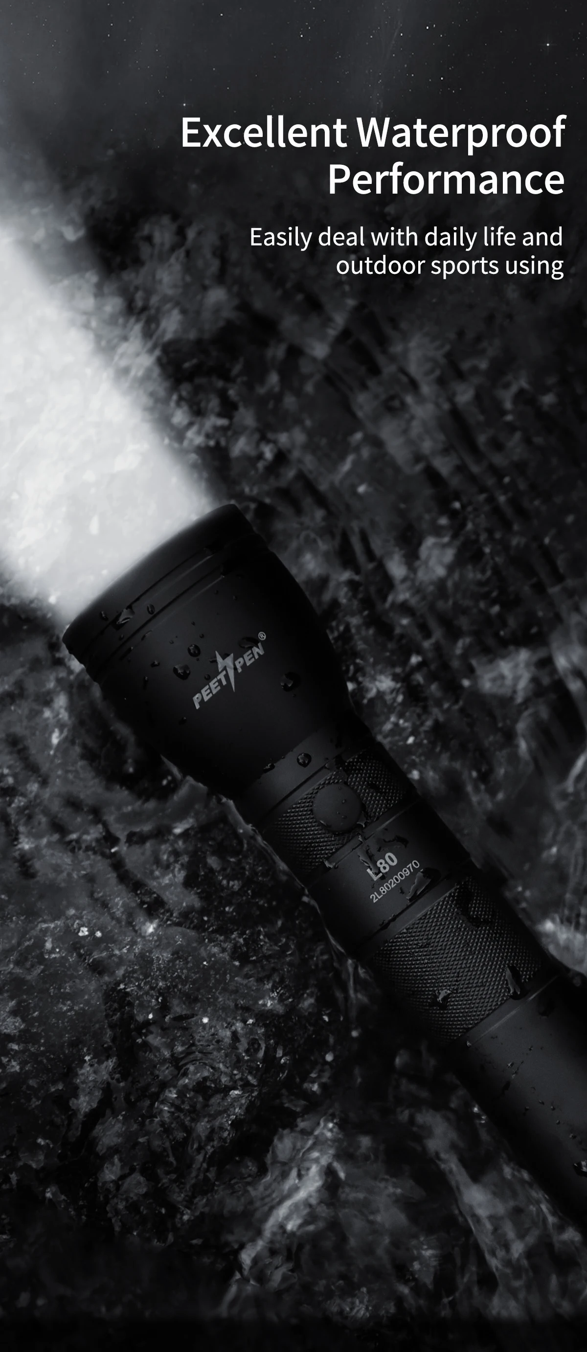 1km Long Range Hand Torch Light - Powerful & Rechargeable