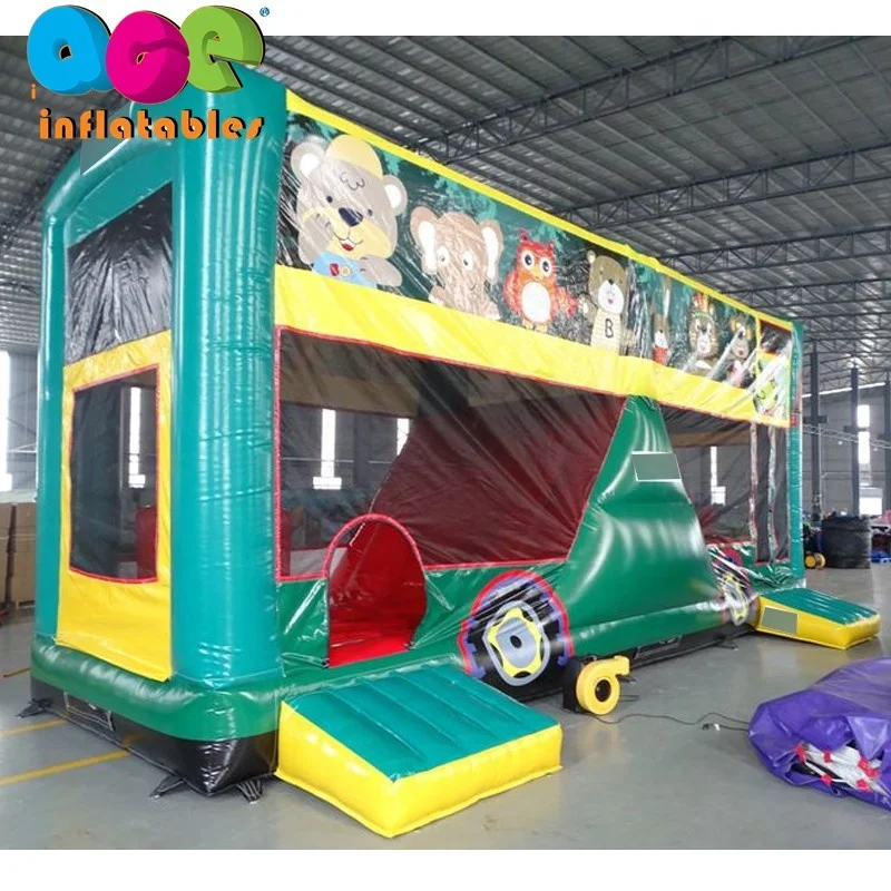 Custom Bouncy Castle Jungle Animal Bus Theme Kids Fun Run Game Toy ...
