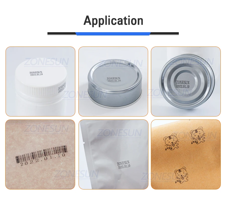 ZONESUN ZS-DC1 Small Intelligent Paper Pouch Bag Carton Date Coder Cans ...