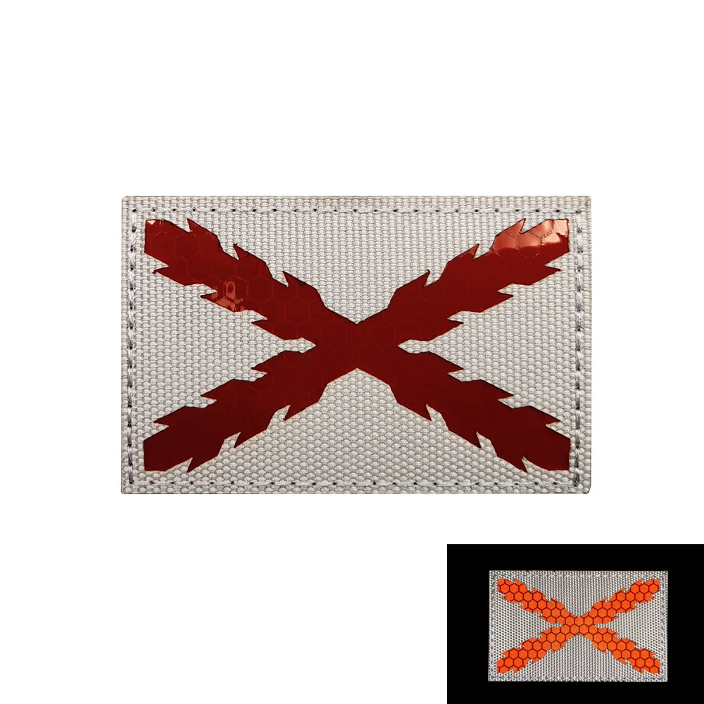 Spain Reflective And Luminous Burgundian Cross Flag Tactical Patches ...