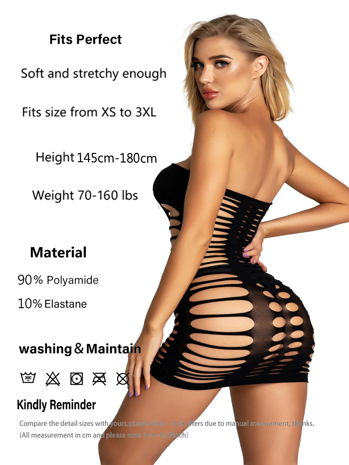 Wholesale Products Sexy Mature Tube Hollow Out Mesh Lingerie Dress