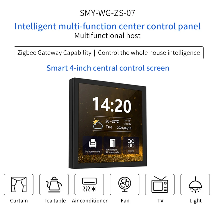 Smart Multi-functional Control Panel Wireless Smart Home Zigbee 4 Inch ...