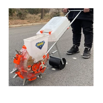 Small Seed Rotary Drum Corn Peanuts Wheat Mini Manual Push Fertilizer ...