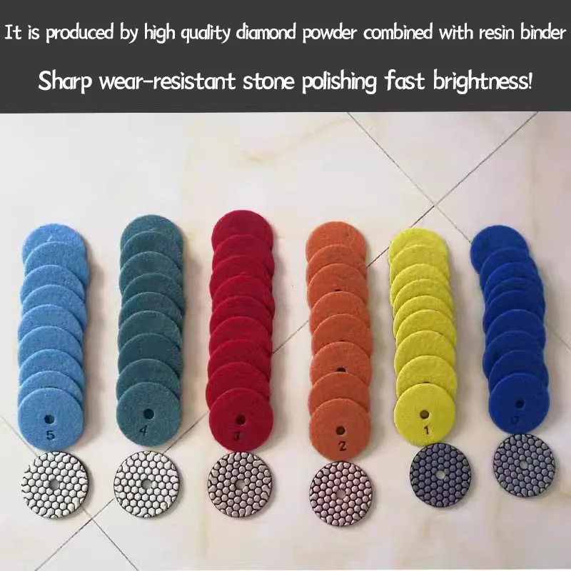 100mm New Formula White Resin 3 Step Pads Diamond Flexible Polishing ...