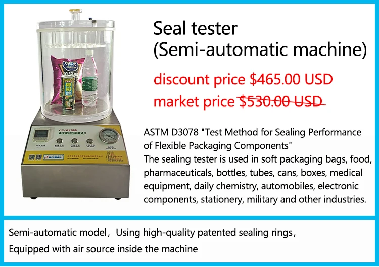 Astm D3078 Sealing Performance Test Method For Flexible Packaging ...