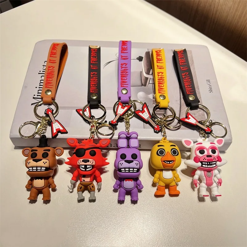 Wholesale 3d Anime Midnight Bear Freddy Keychains Cartoon Soft Rubber ...