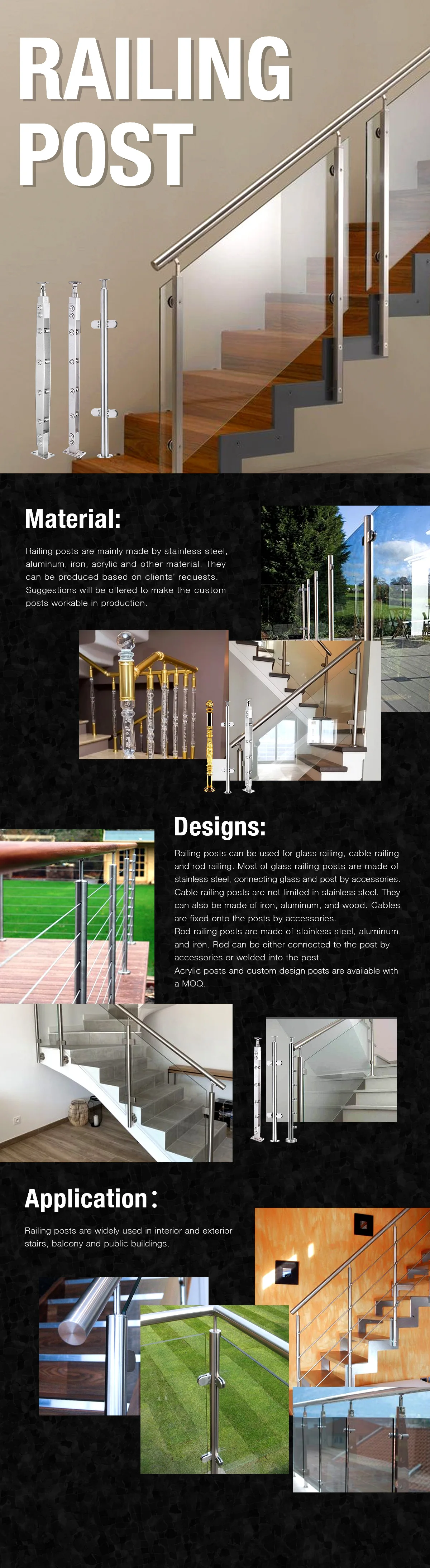 Stainless Steel 304 316 Glass Railing Post For Interior And Exterior ...