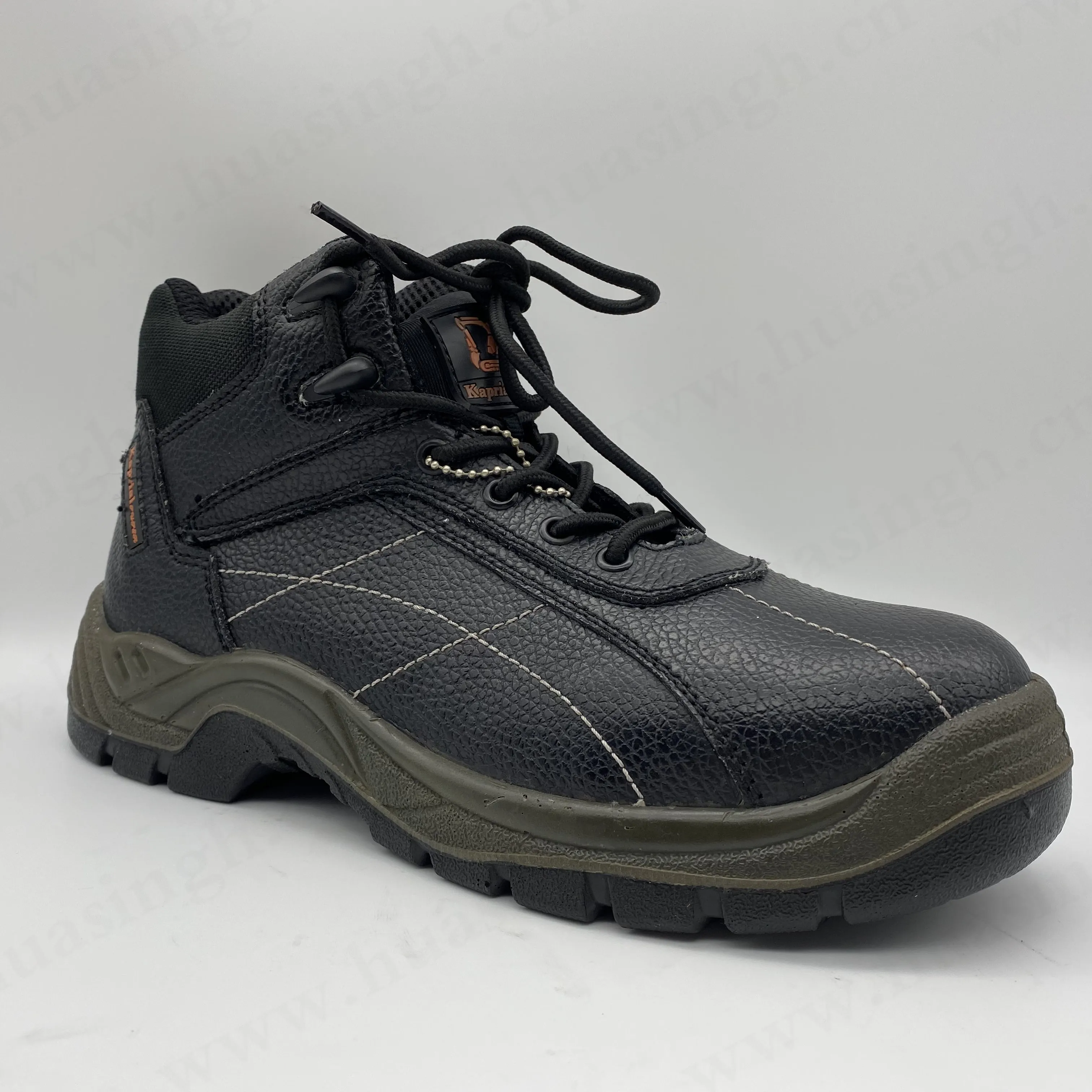Cmh,Mid-cut Steel Toe Insert Black Security Shoes With Padded Collar ...