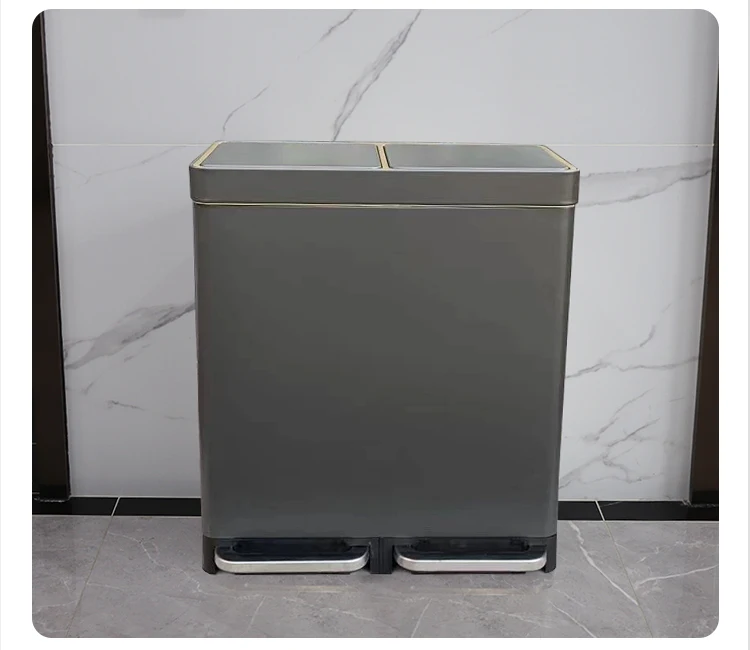 Indoor 50l Large Capacity Hotel Trash Can Open Top Stainless Steel ...