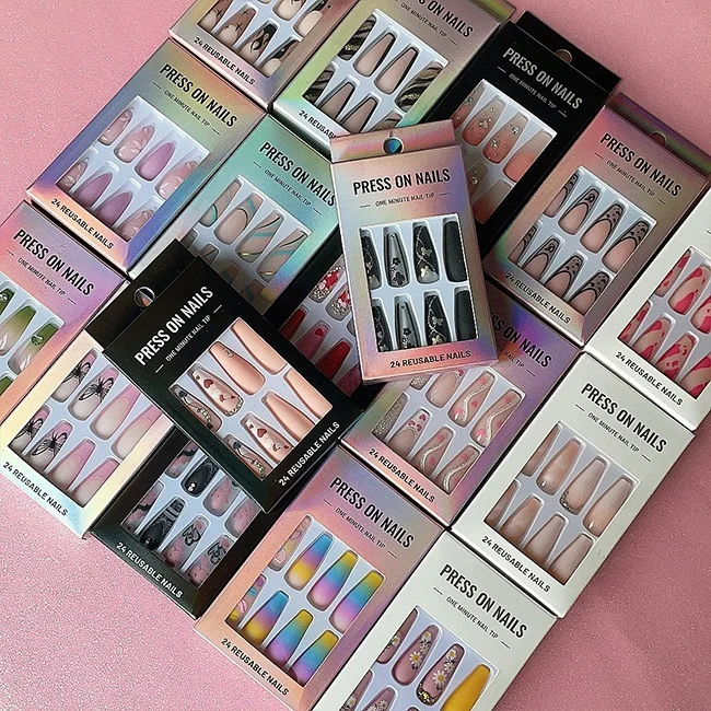 Luxury Long Ballerina Custom 3d Crystal Dill Nails High Quality Press ...