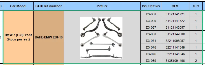 9pc Front Suspension Kit Lower Control Arm Sway Bar Link Outer Tie Rod ...