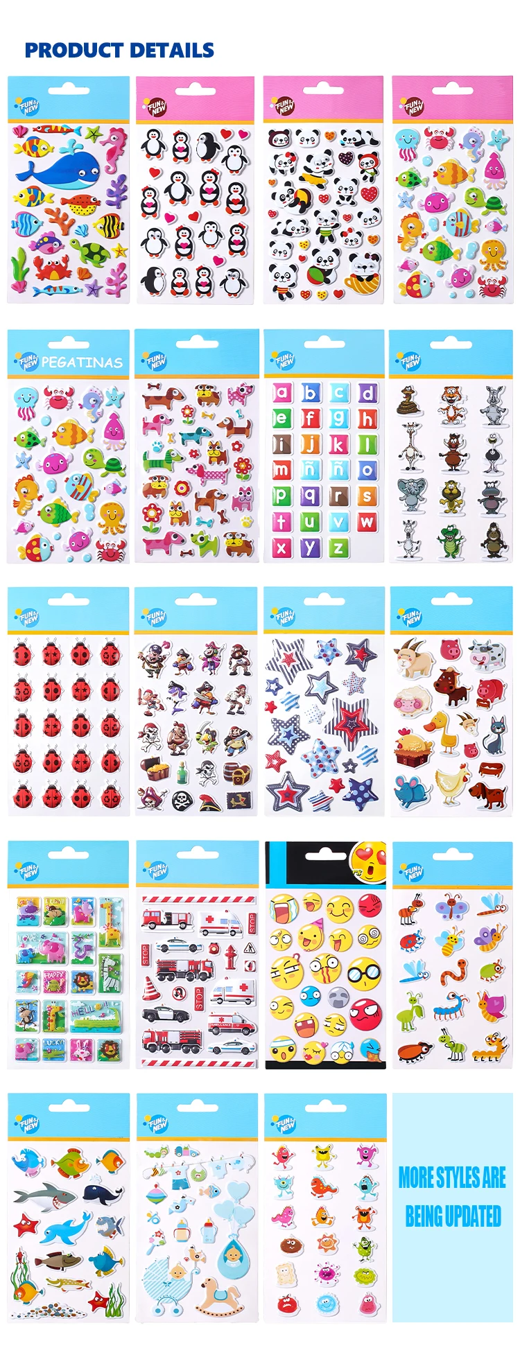 Custom Bubble Sticker Sheet 3D Puffy Foam Stickers Resin PVC for ...