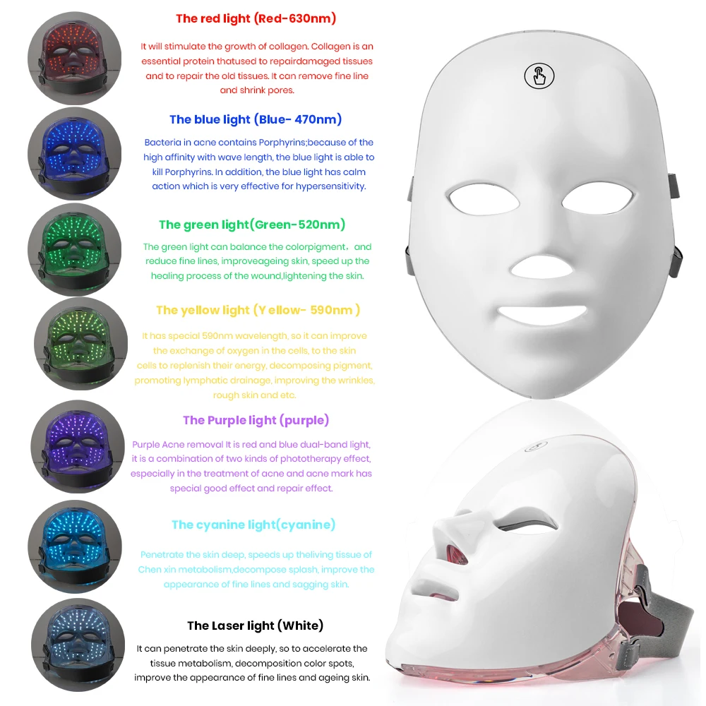 Rechargeable Pdt Photon Facial Skin Care Light Beauty Therapy Red Nir Led Face Therapy Mask Led ...