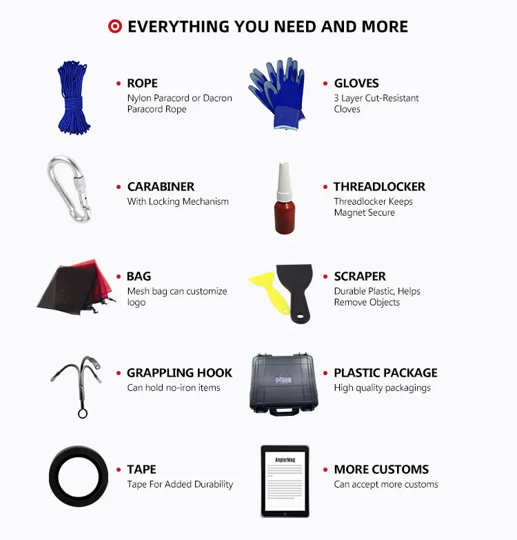 D75mm 550lb Pull Force Neodymium Underwater Retrieving Permanent ...