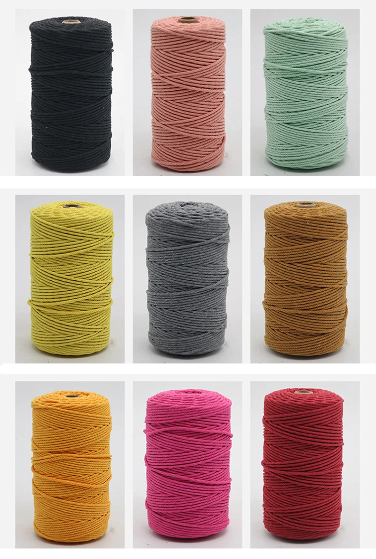 Christmas DIY Hilo Macrame Twisted Braided 3mm Tassel Cotton Rope ...