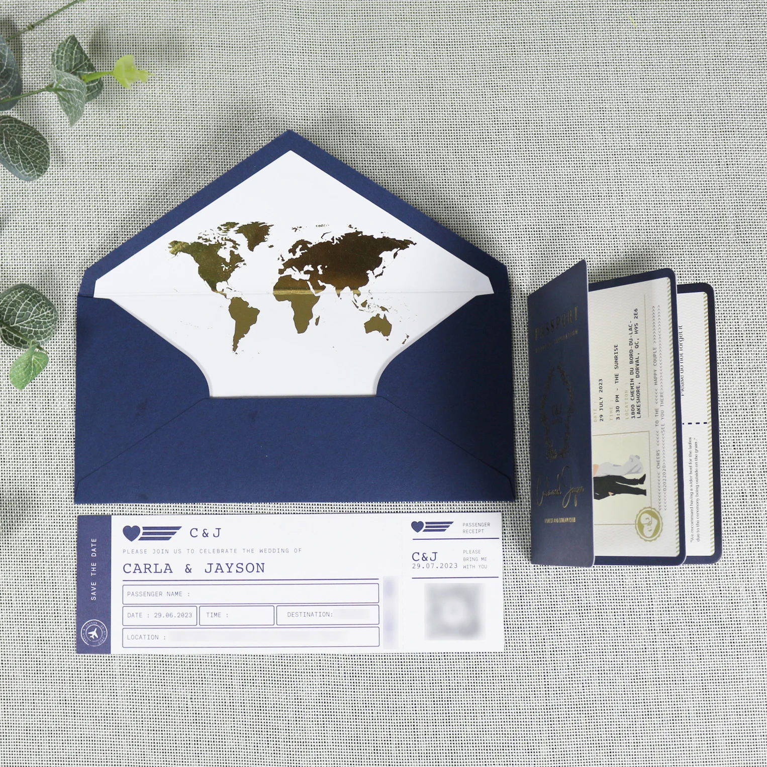 Luxurious DIY Papercraft Navy Boarding Cards With Gold Foil Custom ...
