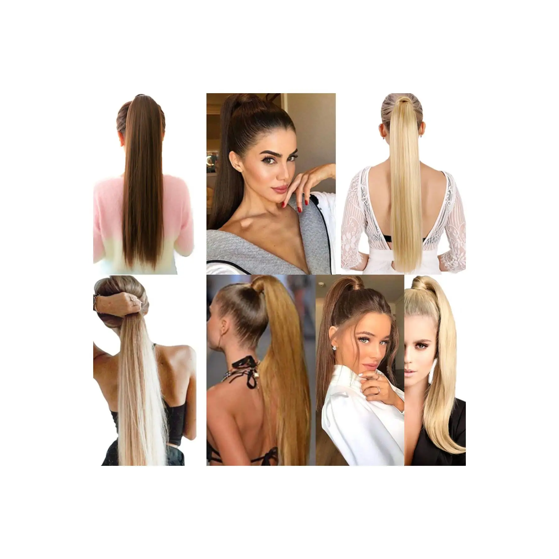 Clz201 Tied Straight Ponytail / Red - Buy Tied Straight Ponytail Red ...