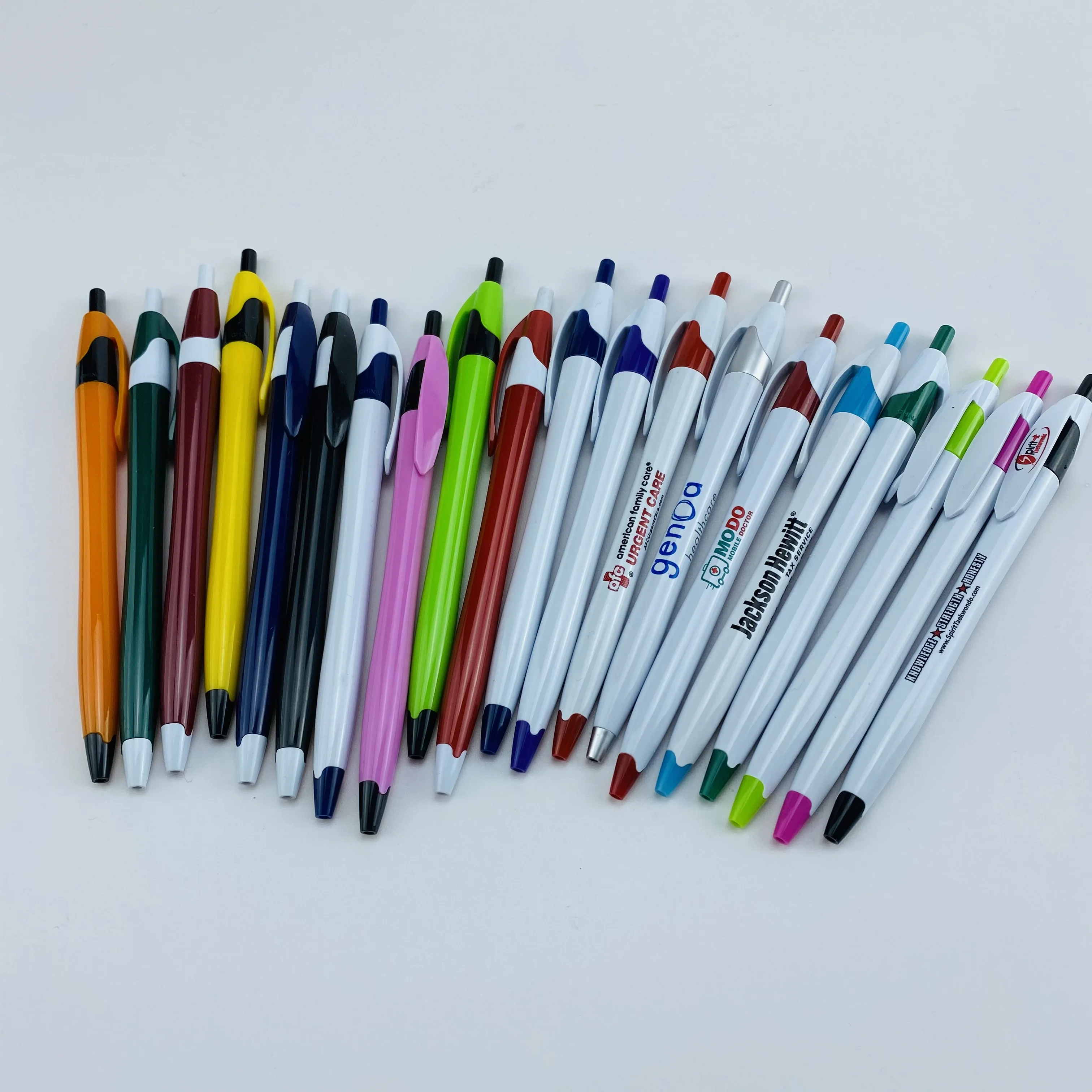 Custom Promotional Ball Pen with Orange Logo - 1.0mm Writing