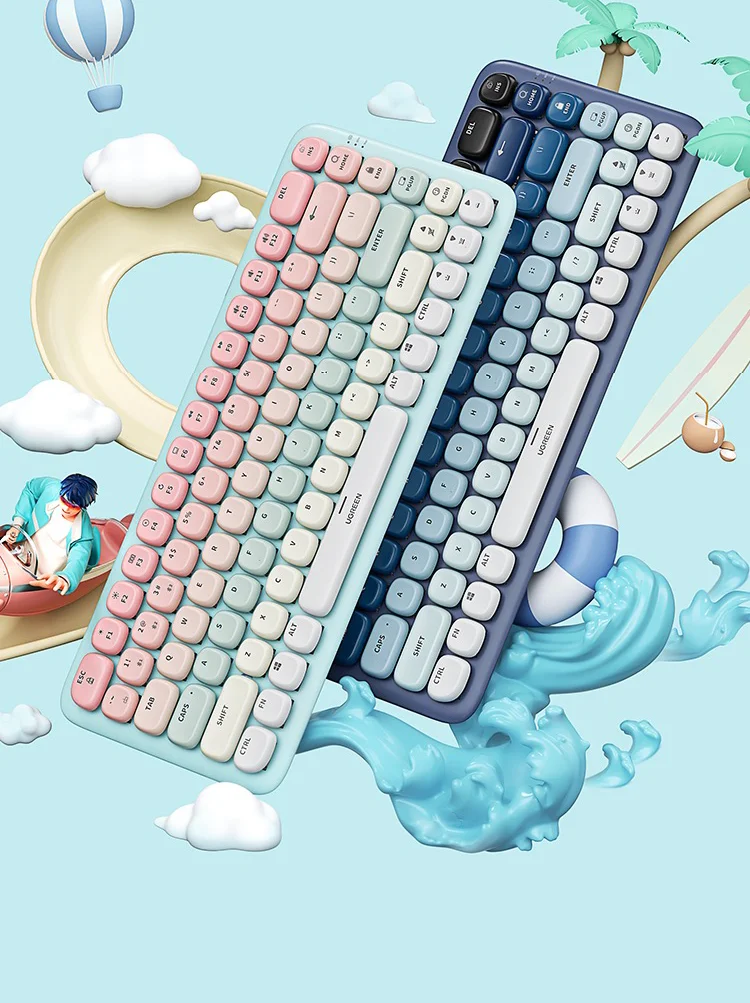 Ugreen Fun Mechanical Keyboards Bluetooth Wireless Keyboard Usb-a To ...