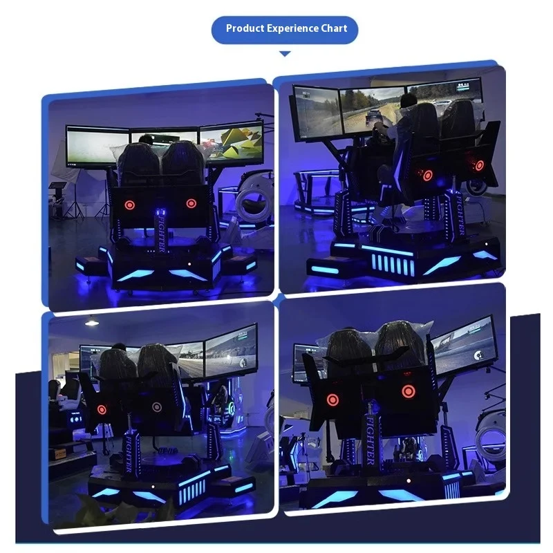 Indoor 9D Dynamic Racing Simulator Screen Game Machine with Three Axis ...