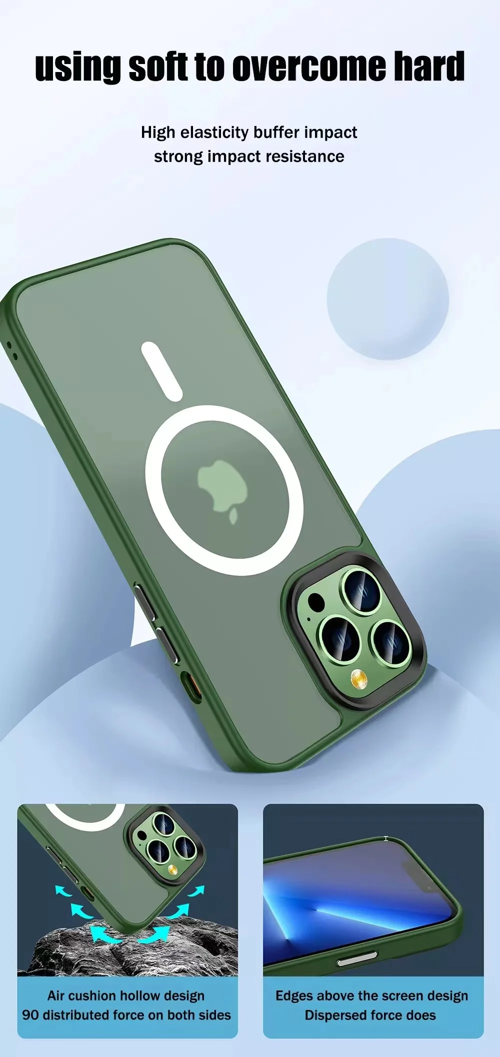 Magnetic Translucent Matte Back With Anti-fingerprint And Scratch-proof ...