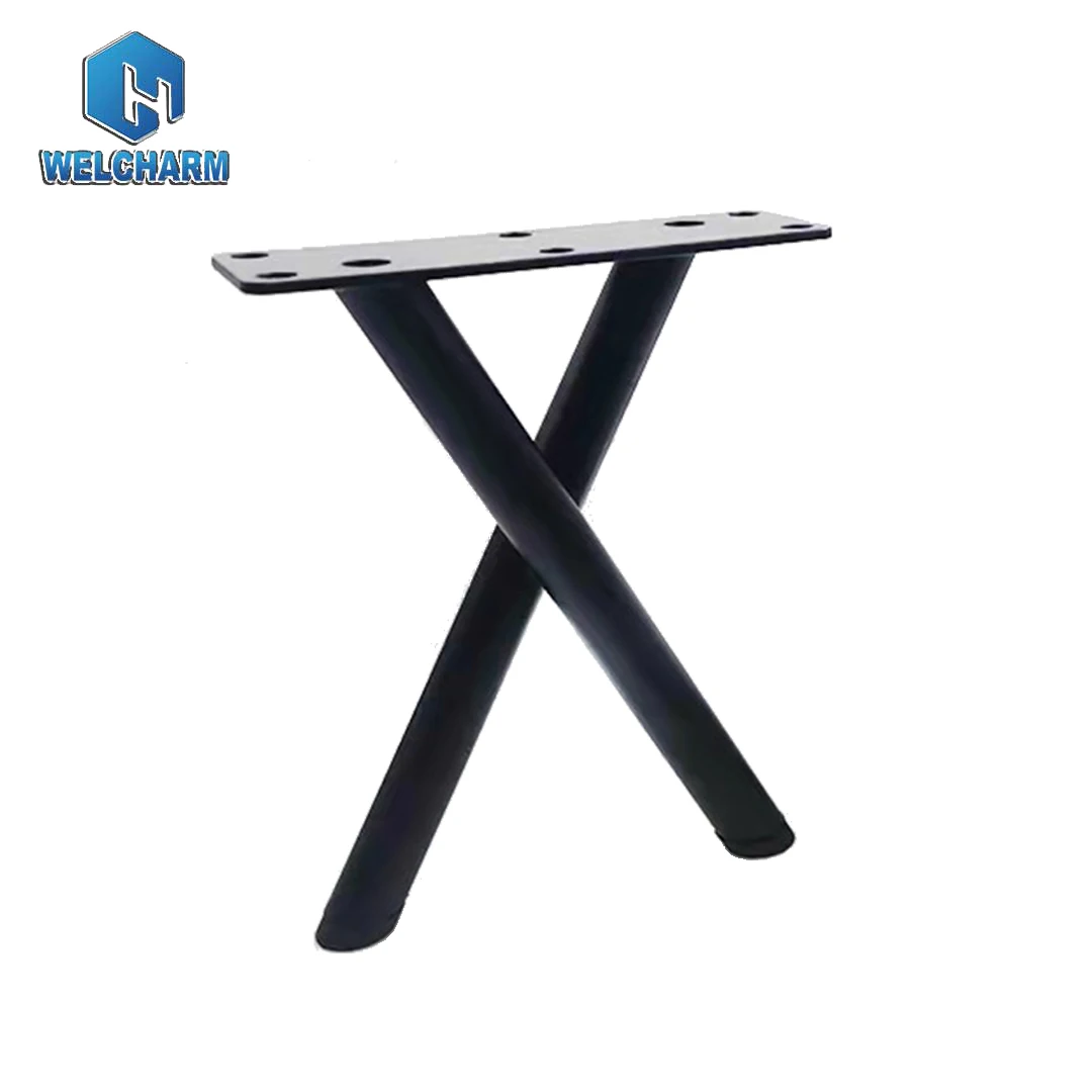 Heavy Duty Metal Coffee Plating X-Frame Style X Black Gold Table Legs ...